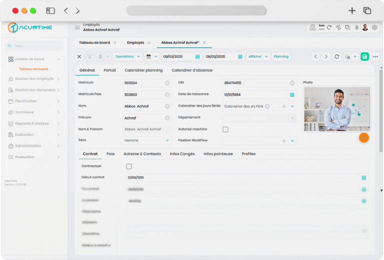 Fonctionnalités – Acurtime